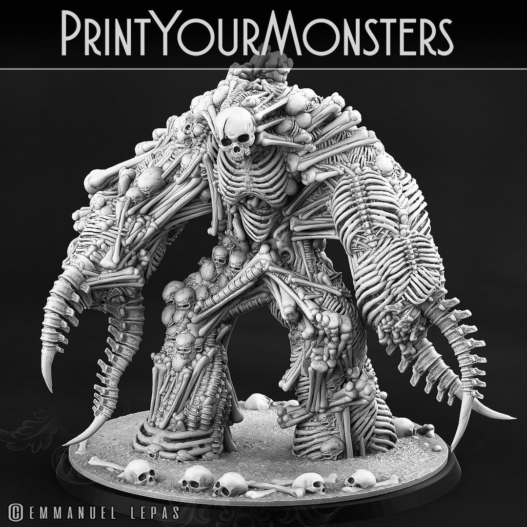 Bone Golem 28mm and 32mm Scale Premium 3D Printed Fantasy Tabletop ...