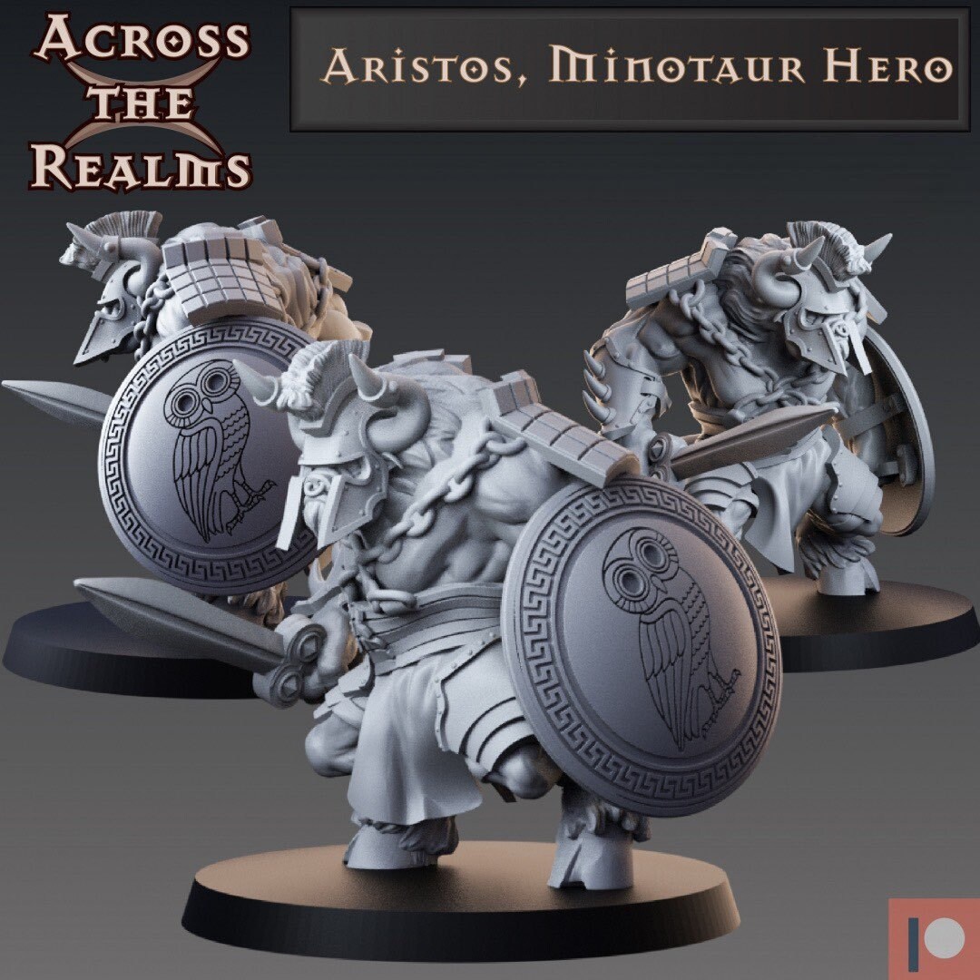 Minotaur Hero Minotaur Tribes Premium 3D Printed Fantasy Tabletop ...