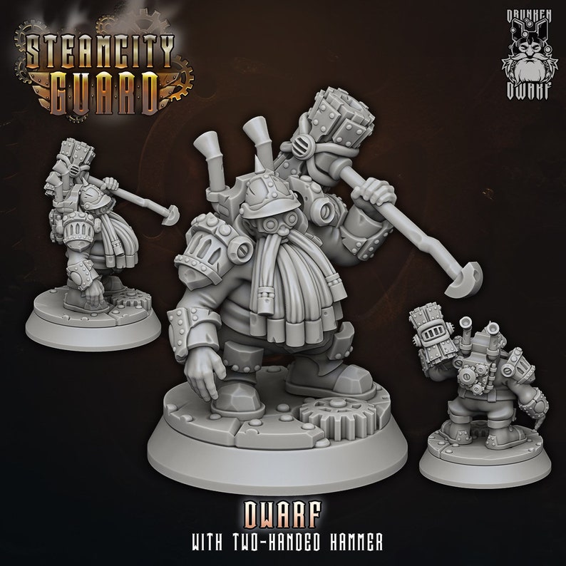 Dwarf Guardian Premium 3D Printed Fantasy Tabletop Miniature - Etsy