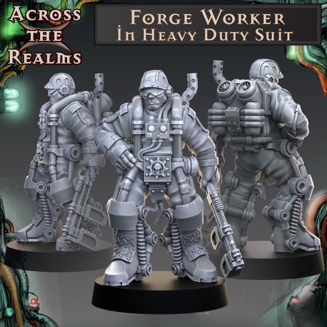 Mutant Citizen Forge Worker | Grimdark Citizens | 28mm and 32mm Scale ...