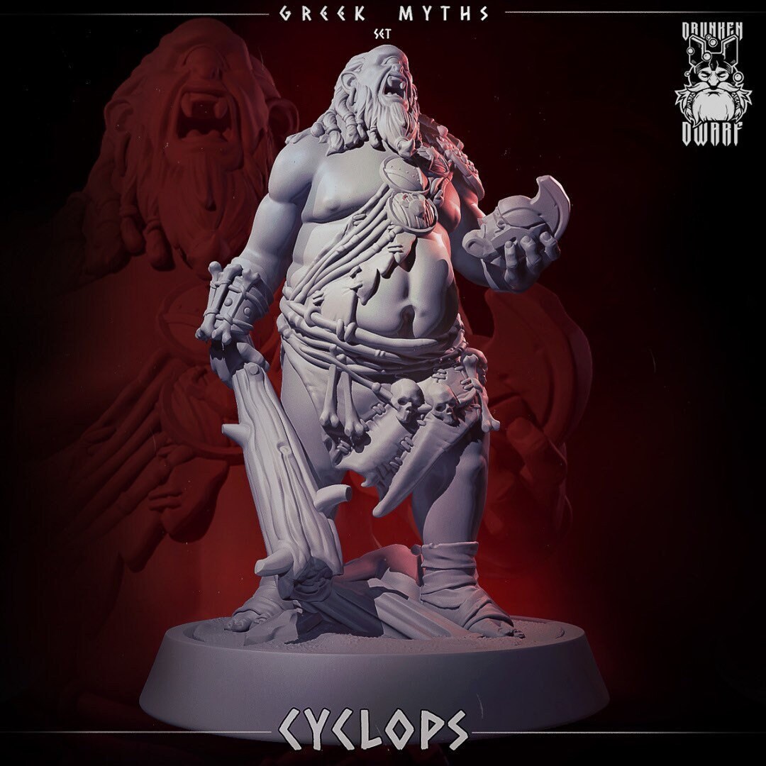 Cyclops Ogre Giant | Premium 3D Printed Fantasy Tabletop Miniature for ...