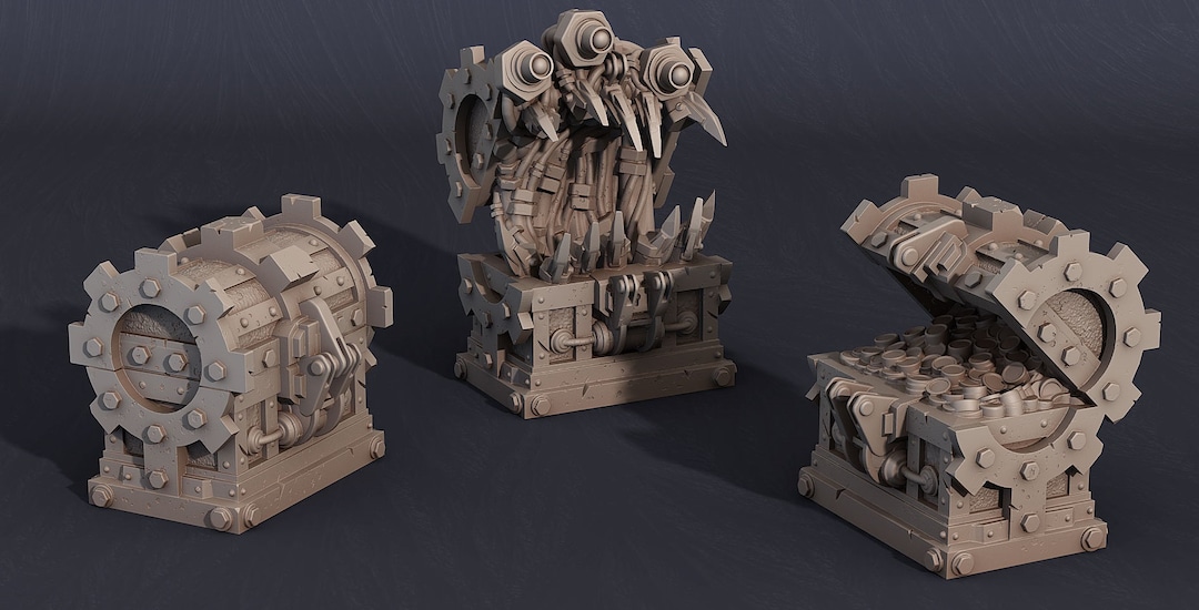 Fantasy Mimic Chests | 28mm Scale | Mechanical Mimic | Premium 3D ...