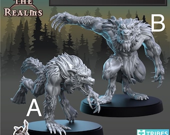 Female Werewolf Set, Dnd Miniature, 32mm, Werewolf Madness, White ...