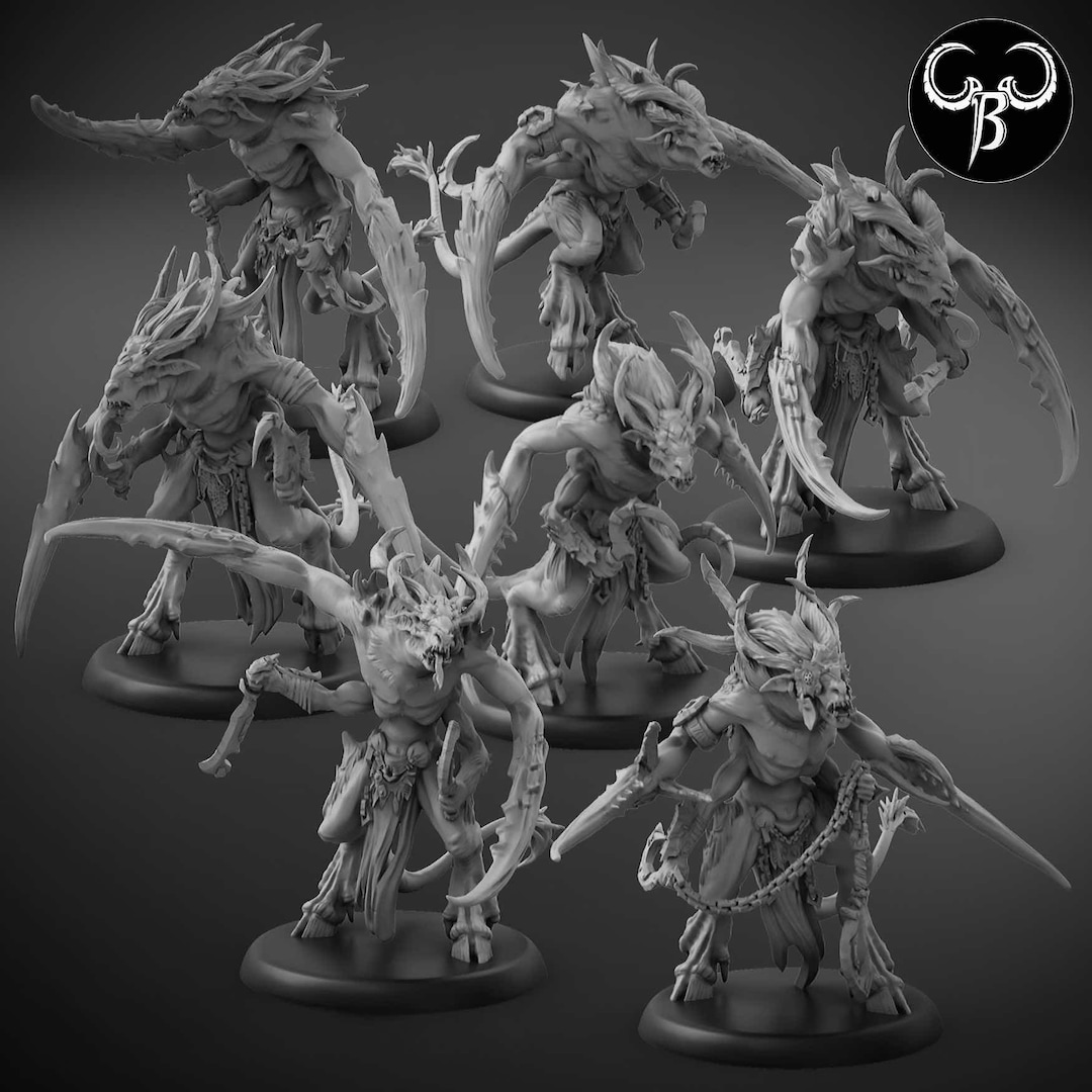 Mutant Spawn Squad of 7 | 50mm 64mm and 100mm Base Sizes | 28 and 32mm ...