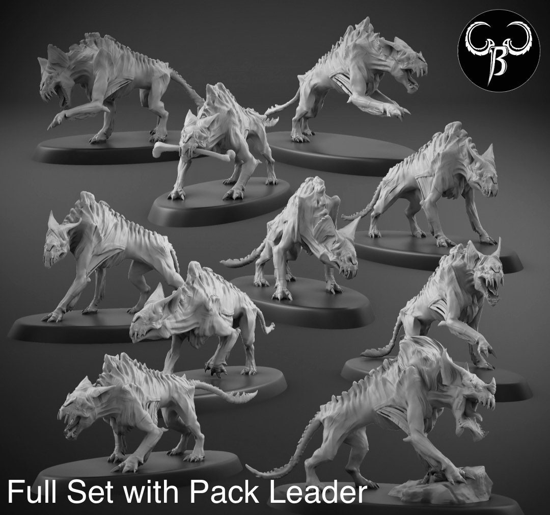 Blood Hounds | 60x35mm Oval Base | Crypt Nightmares | Premium 3D ...