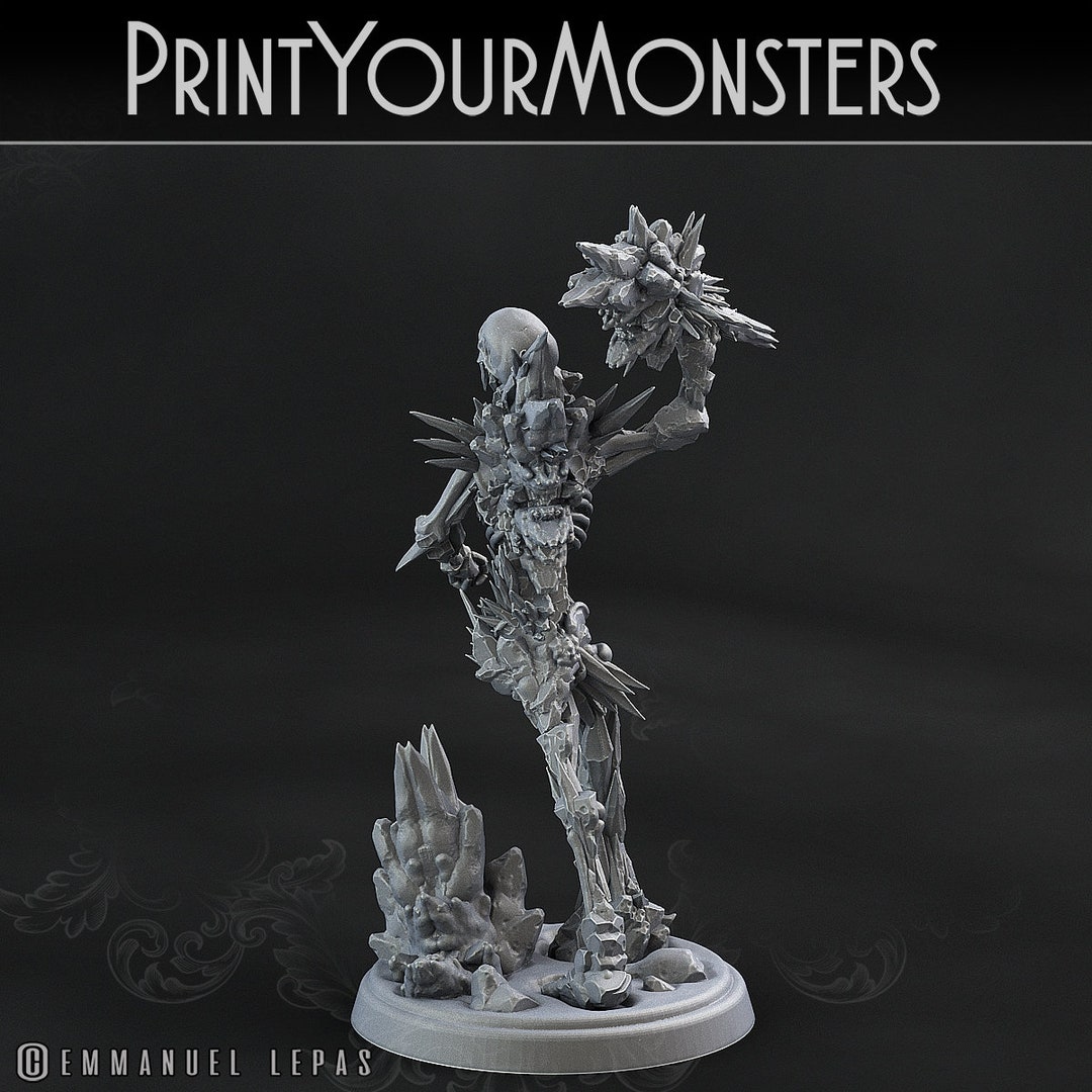 Ice Skeleton Miniature Figure B Frozen Wastes Premium 3D Printed ...