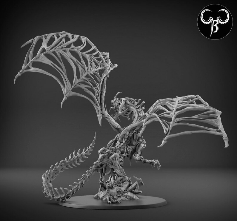 Bone Zombie Dragon -blood Drake - 130mm Base Sizes - Premium 3D Printed ...
