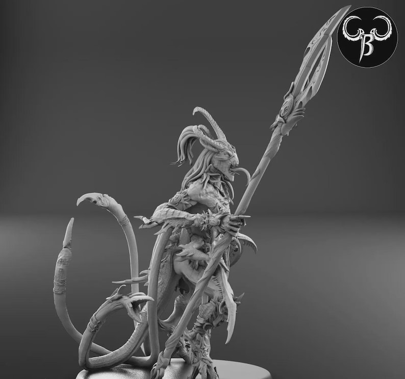 Arch Tentator With Spear - Dark Demon Legions - 100mm Base ...