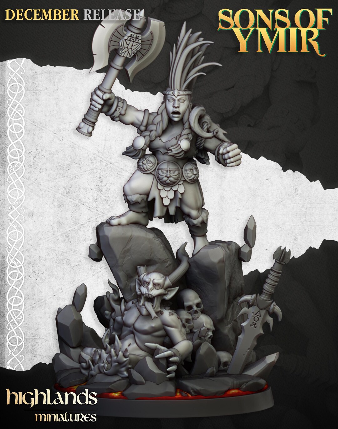 Dwarf Demon Seeker Female | 28mm Scale | Highlands Miniatures - Etsy