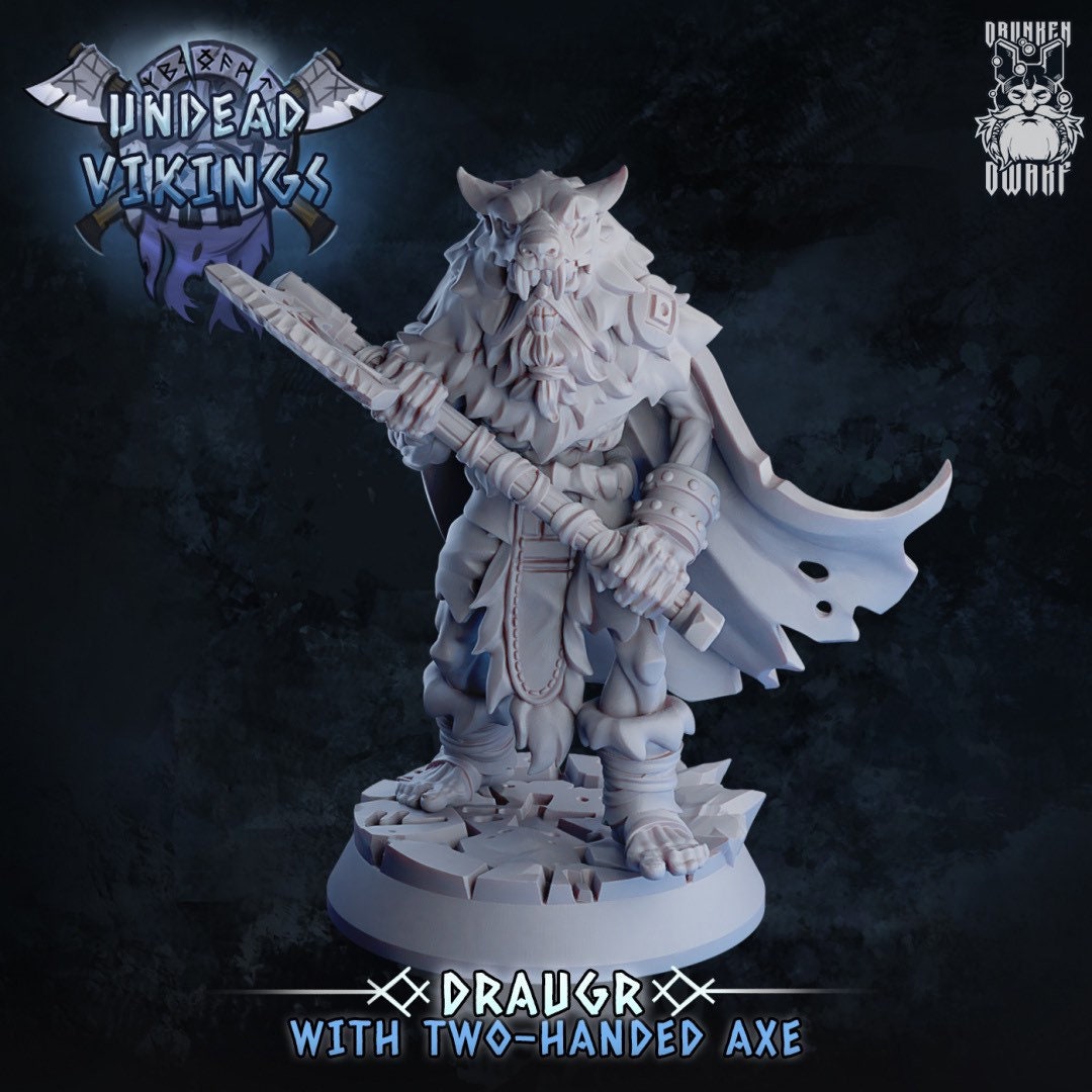 Draugr Barbarian Undead Vikings Premium 3D Printed Fantasy Tabletop ...