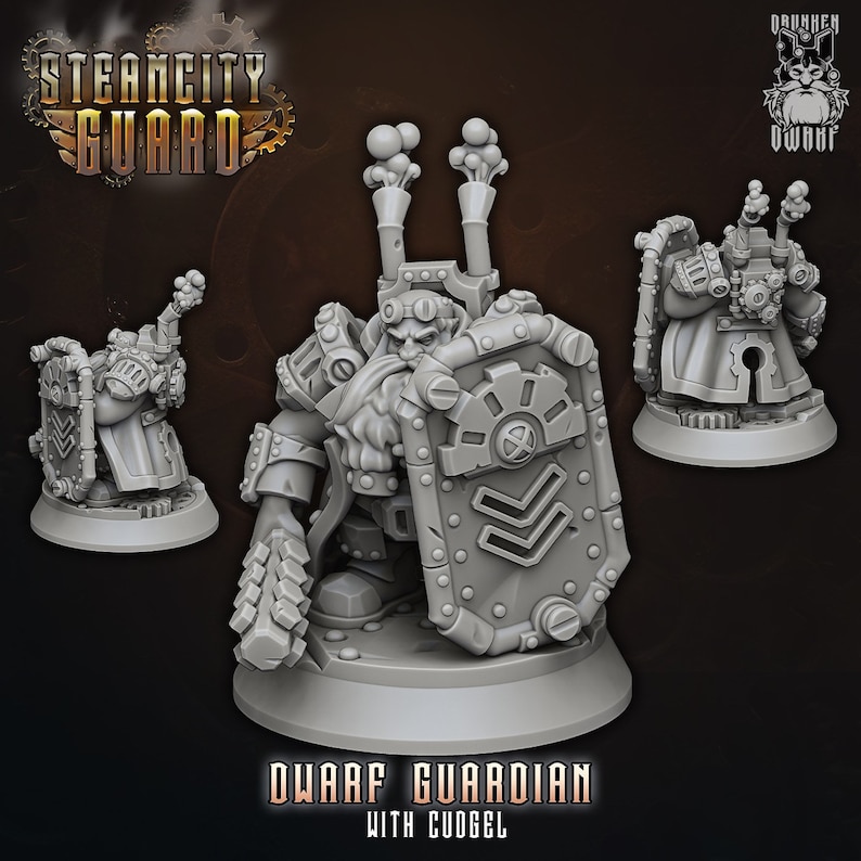 Dwarf Guardian Premium 3D Printed Fantasy Tabletop Miniature - Etsy