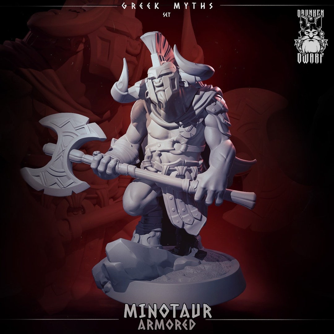 Minotaur 28mm and 32mm Scale premium 3D Printed Fantasy Tabletop ...