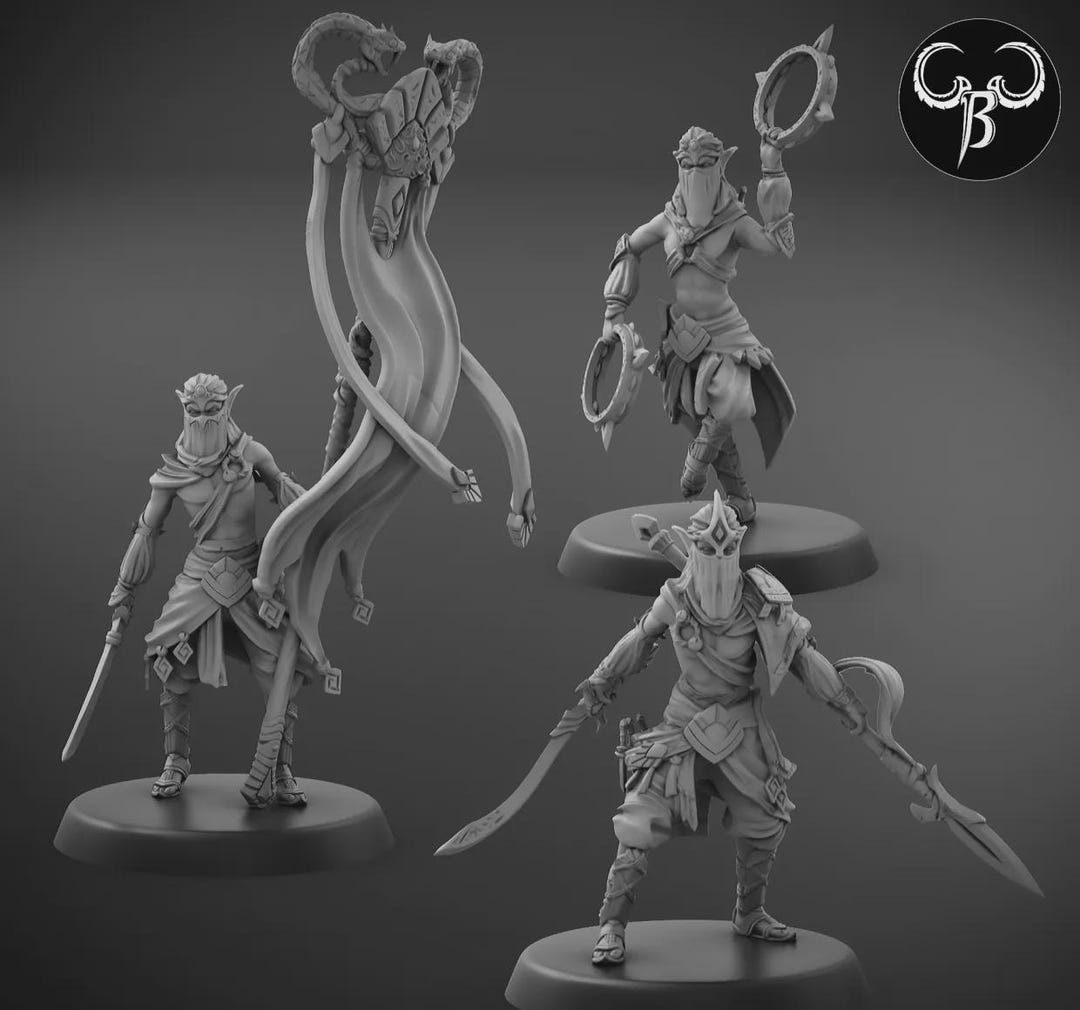 Dune Dancers Leader Set - Sand Lords Elves - Claybeastcreation - Etsy