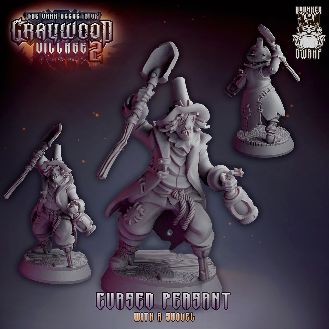 Cursed Peasant | Premium 3D Printed Fantasy Tabletop Miniature for ...