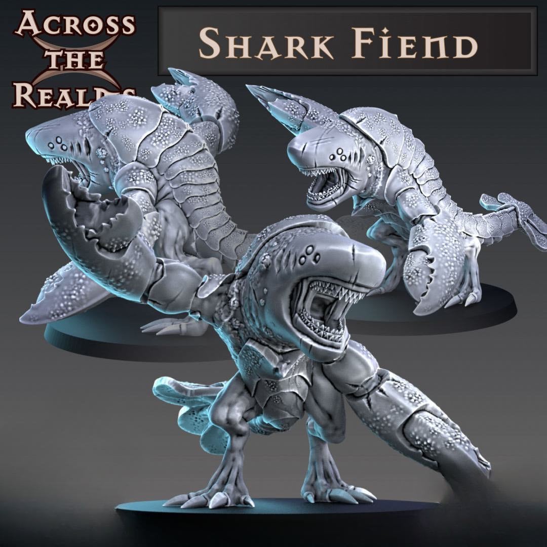 Shark Fiend 28mm and 32mm Scale Premium 3D Printed Fantasy Tabletop ...