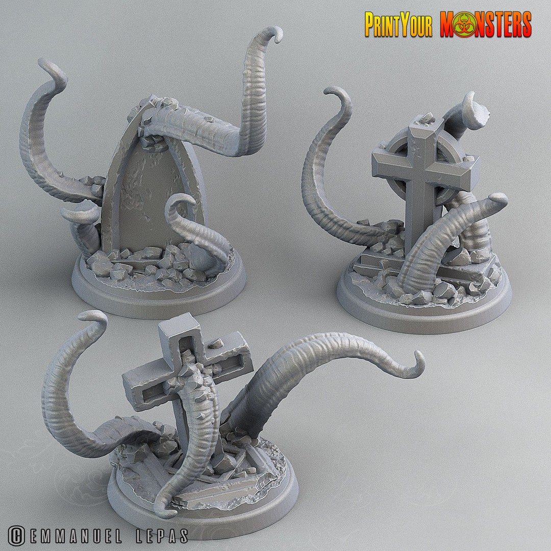 Graveyard Tentacle Mimics Set Of 3 Living Graveyard Etsy