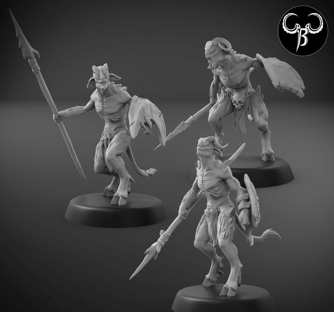 Soul Scavenger Minotaur Lance Set A | Fallen Beasts | Claybeastcreation ...