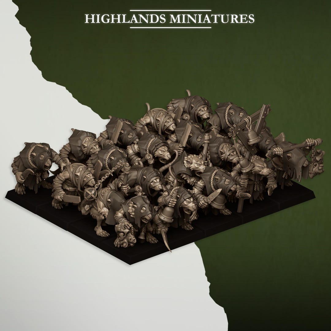 Vermin Acolytes - Sewer Vermin - 28mm / 32mm Scale - Unit of 20 ...