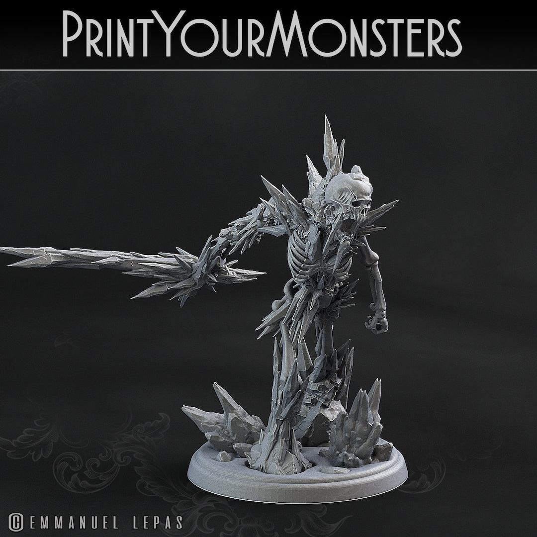 Ice Skeleton Miniature | Figure A | Premium 3D Printed Fantasy Tabletop ...