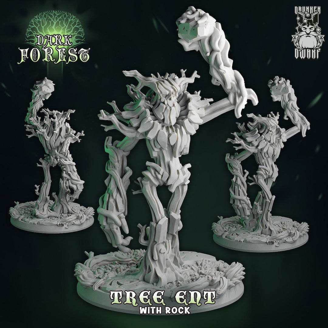 Tree Ent With Rock | Dark Forest | Premium 3D Printed Fantasy Tabletop ...