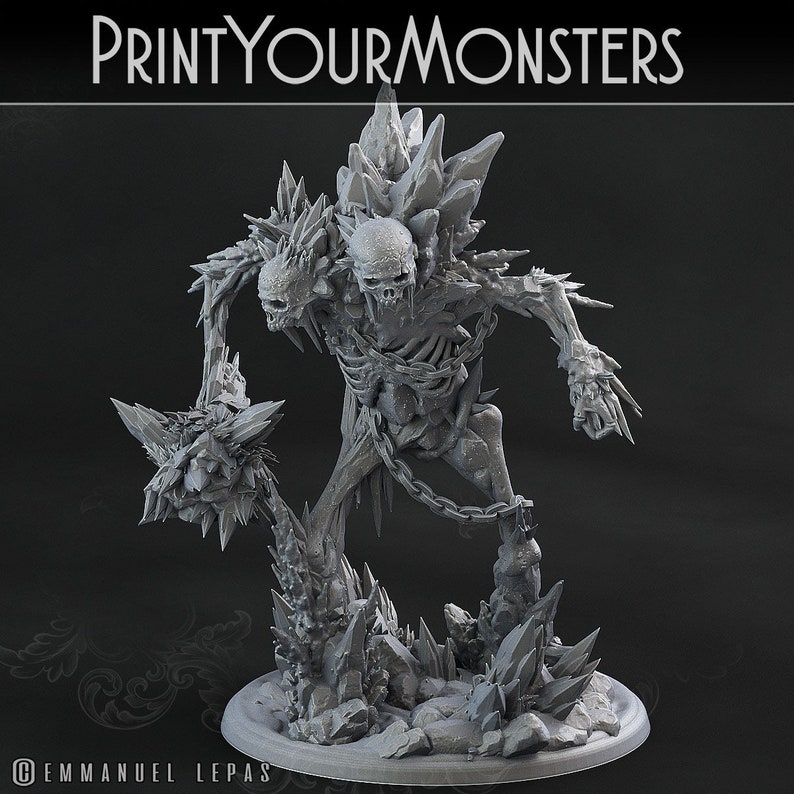 Giant Ice Skeleton | Premium 3D Printed Fantasy Tabletop Miniature for ...