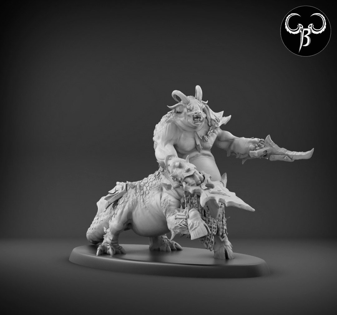 Duel Weapon Beast Centaur 90mm Oval Bases Fallen Beasts - Etsy