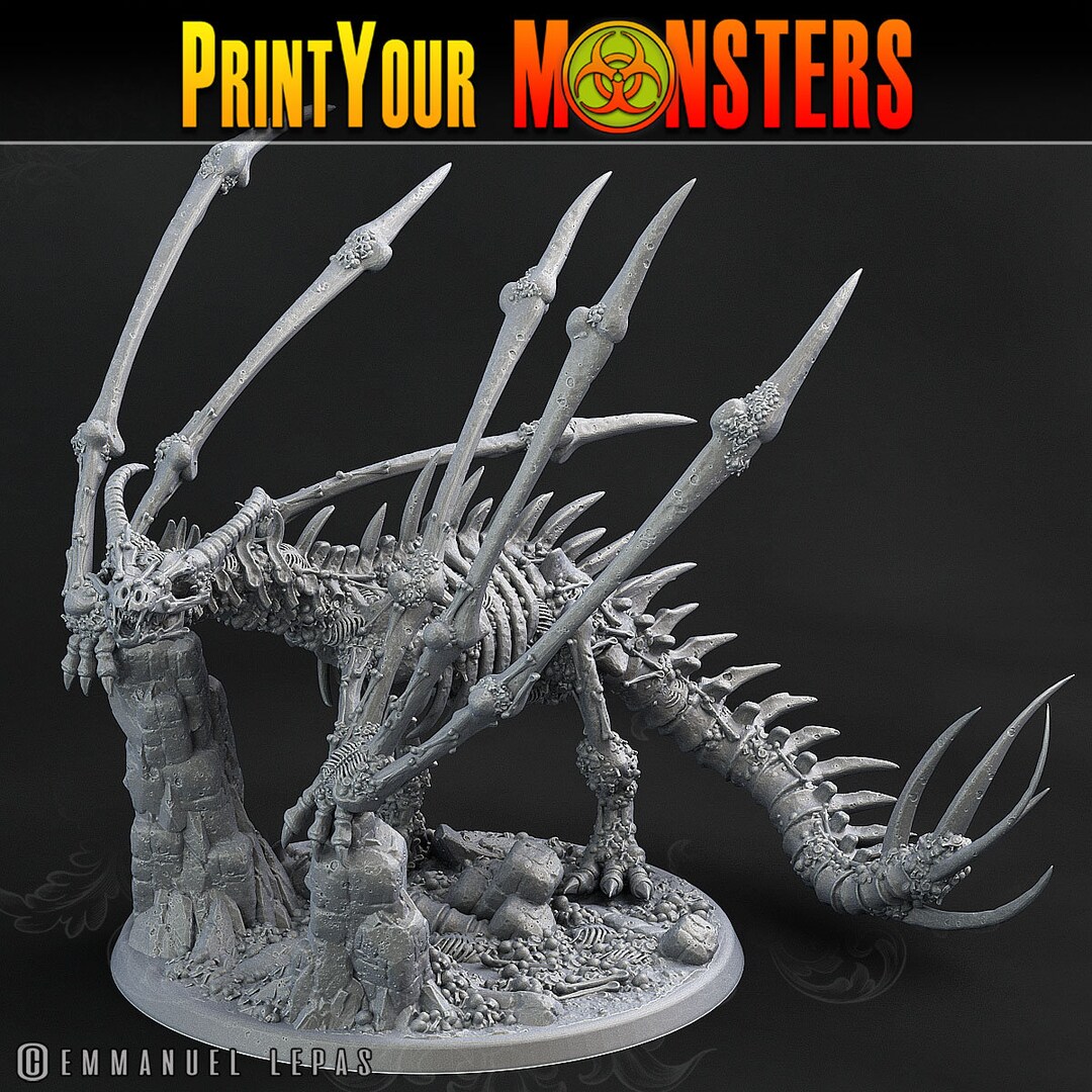 Bone Dragon | Land of Bones | Premium 3D Printed Fantasy Tabletop ...
