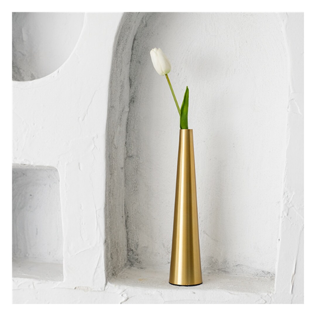 Minimalist Vase/aluminum Vase/gold Plating Vase/ Conical - Etsy