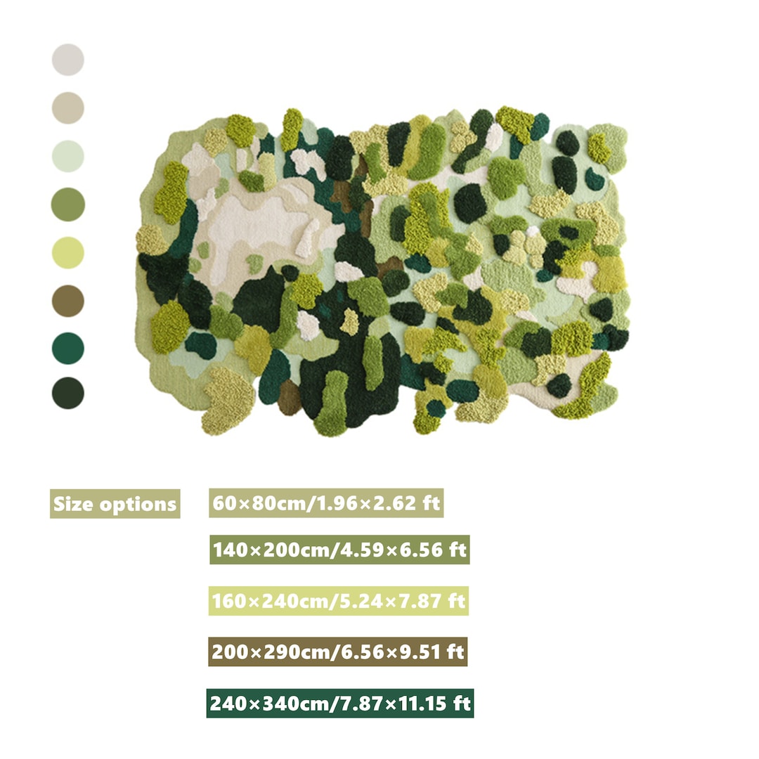 Tufting Rug/moss Rug/tufted Rug/cool Rugs/play Rug/vegetal - Etsy