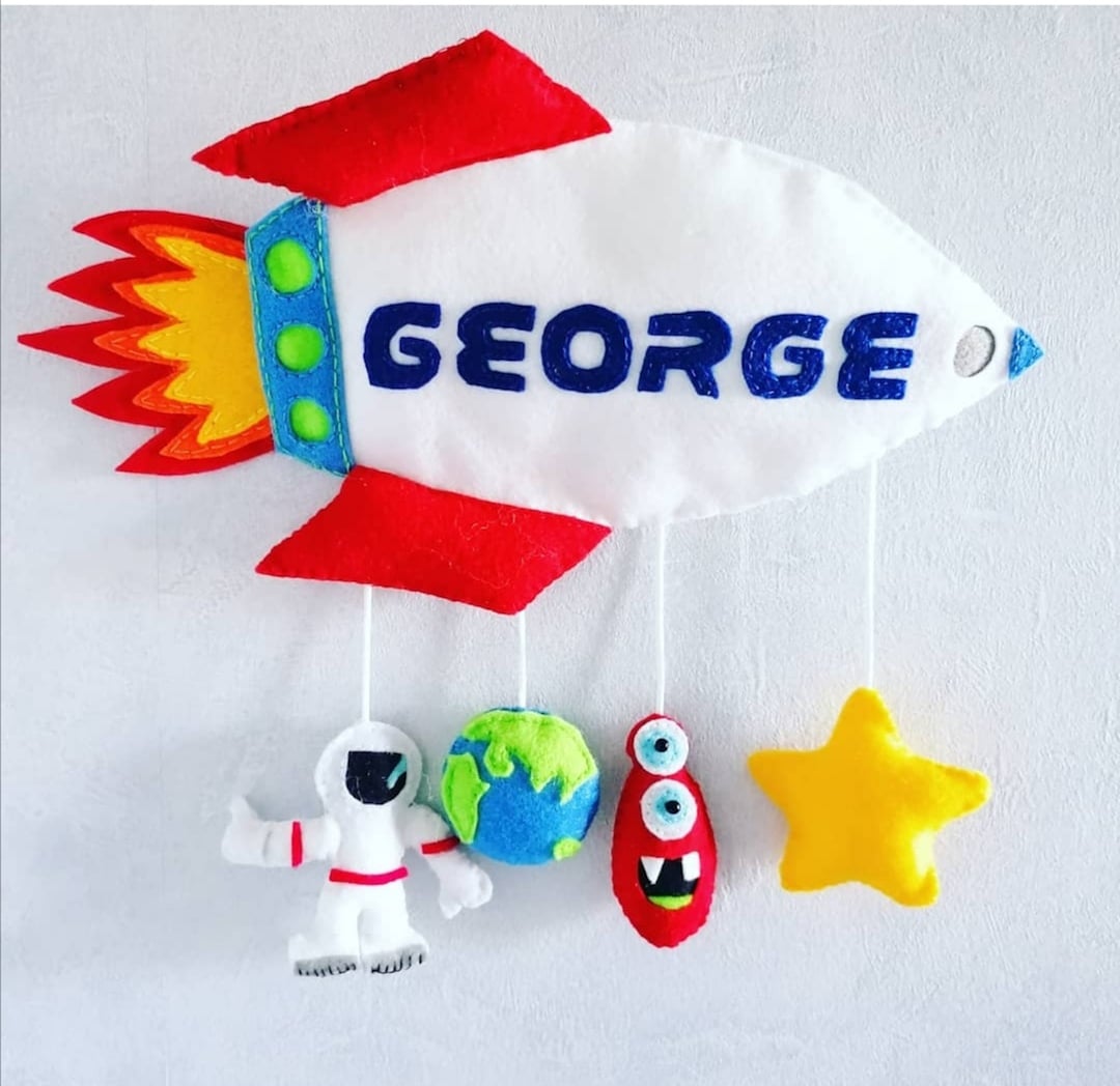 Rocket Name Sign / Personalised Children's Name Door Sign / Space Theme ...