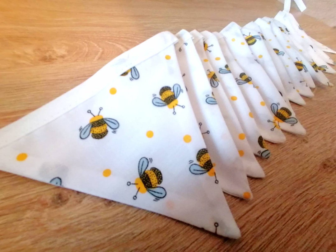Fabric Bee Bunting, Nursery Bunting, Baby Shower Decorations, Bunting ...