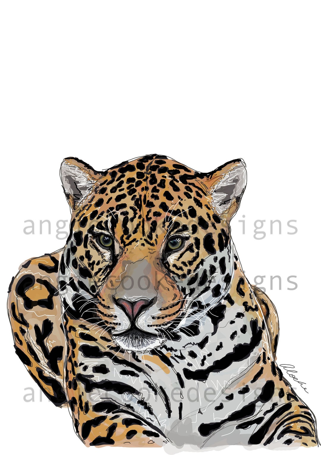Leopard Art Print, Leopard Drawing, Big Cat Print, Animal Lover Gift ...