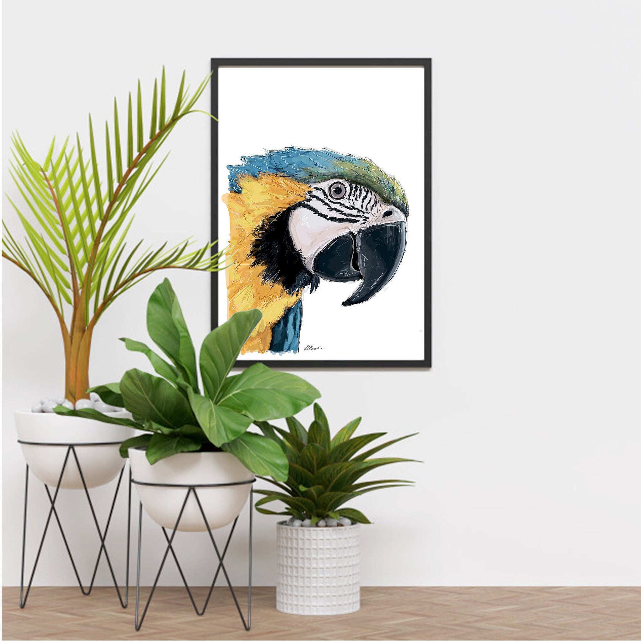 Macaw Parrot Print, Macaw Wall Art, Bird Print, Animal Art, Bird Gift ...
