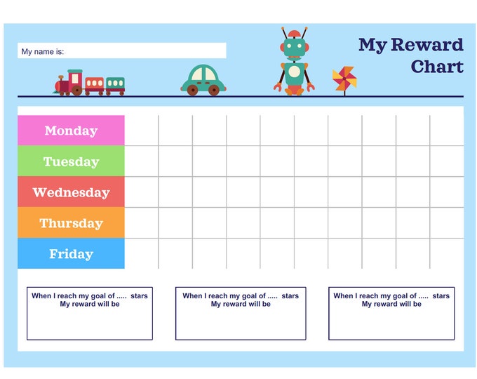 Behavior Reward Chart for Kids | Printable, Editable, Digital PDF ...