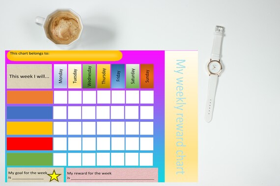 Kids Weekly Reward Chart Digital Download and Print | Etsy
