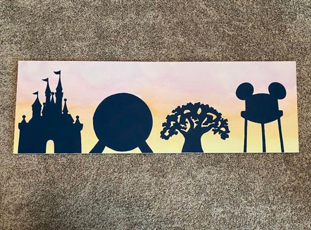 Disney Parks Silhouette Painting - Etsy