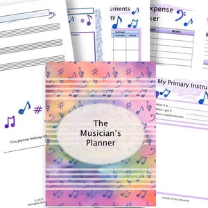 Music Planner Printable: Musician's Journal, Practice Workbook (PDF ...