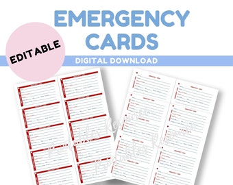 In Case of Emergency Card Printable ICE Card Printable Medical Card ...