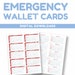 Emergency Wallet Card | Emergency ID Card | Information Card | Medical ...