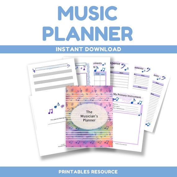 Music Planner Printable Musician's Planner | Etsy