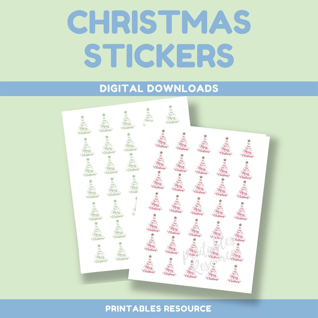 Printable Christmas Tree Stickers | Christmas Tree Printable Stickers ...