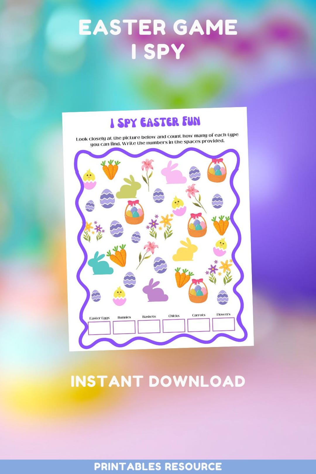 Printable I Spy Easter Game for Kids Fun Interactive Educational ...