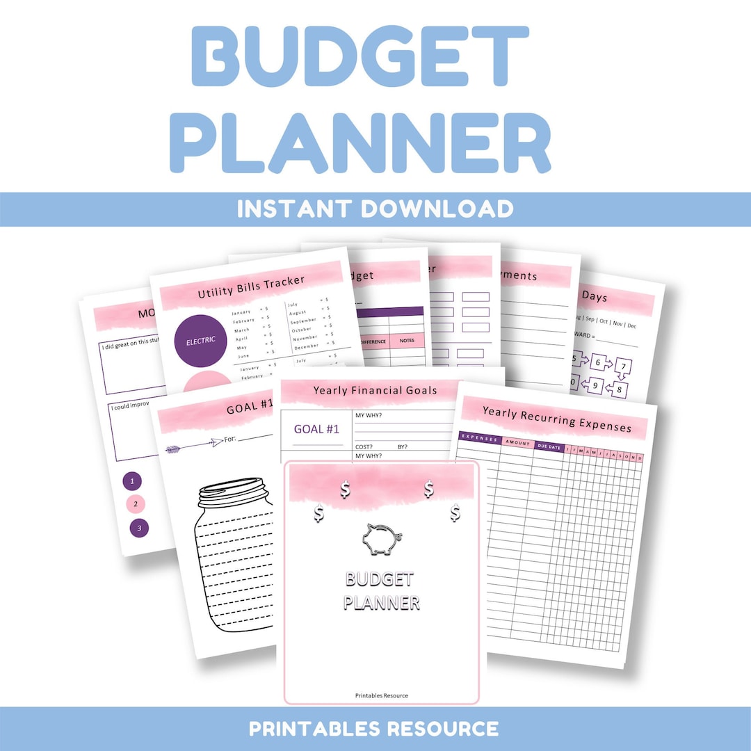 Monthly Budget Printable Budget Planner Financial Planner - Etsy