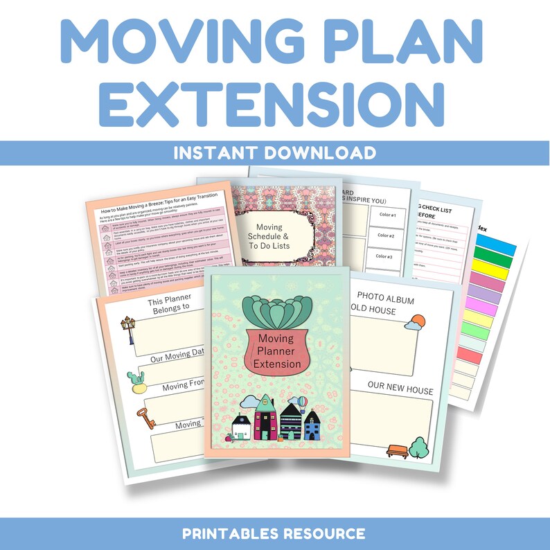 Family Moving Planner Printable Bundle Digital Relocation Organizer ...