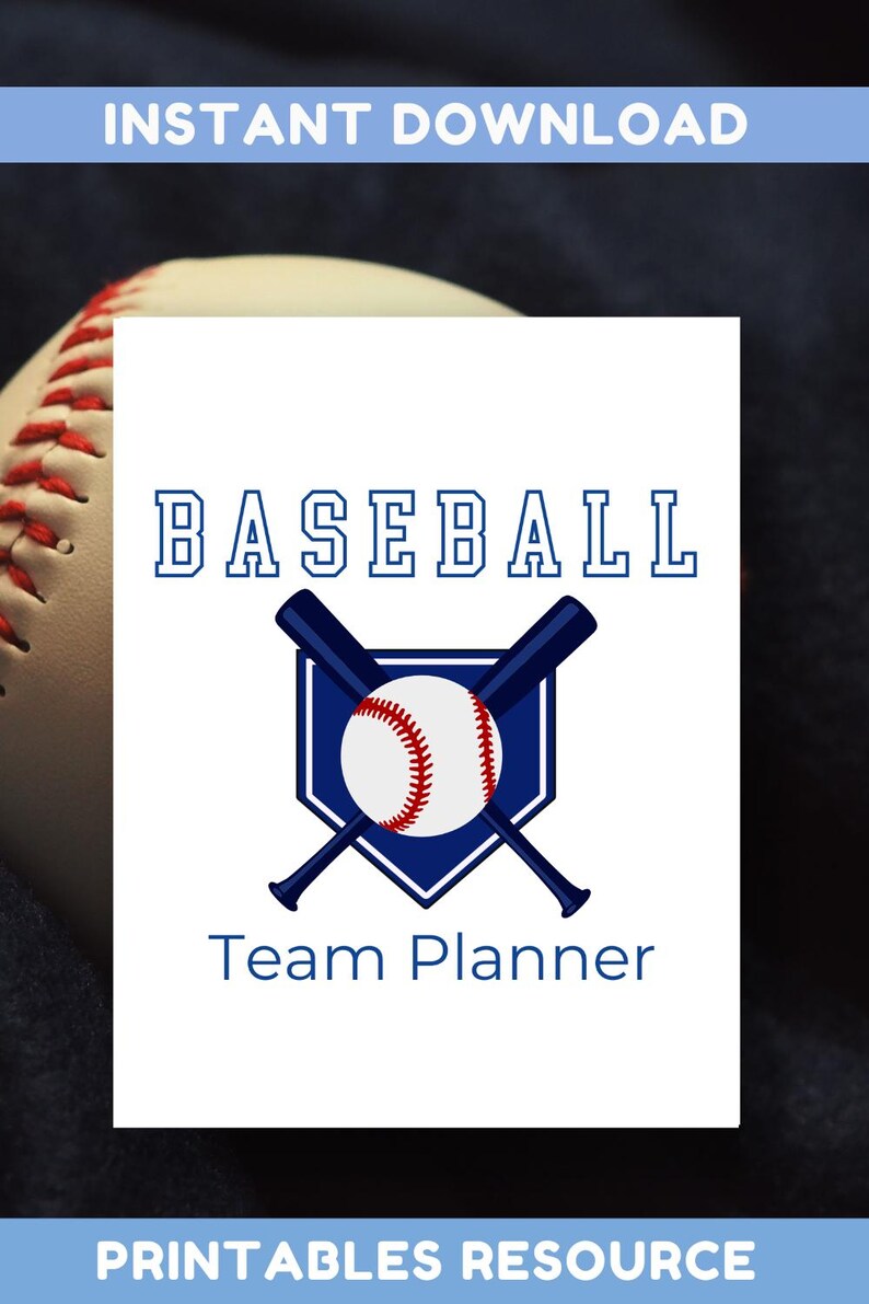 Baseball Team Planner Printable: Coach & Sports Mom Organizer (digital ...