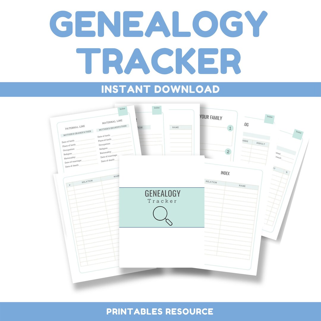 Genealogy Research Tracker | Genealogy Printable | Genealogy Organizer ...