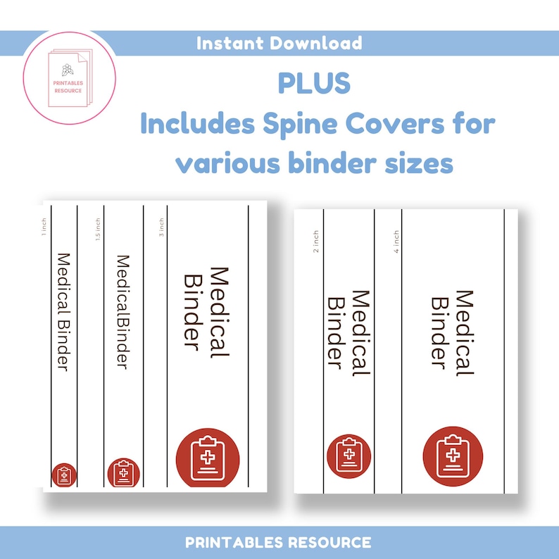 Printable and Digital Medical Planner Binder Bundle Health and Wellness ...