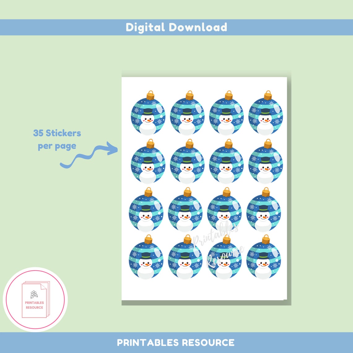 Printable Snowman Stickers | Printable Stickers - Etsy