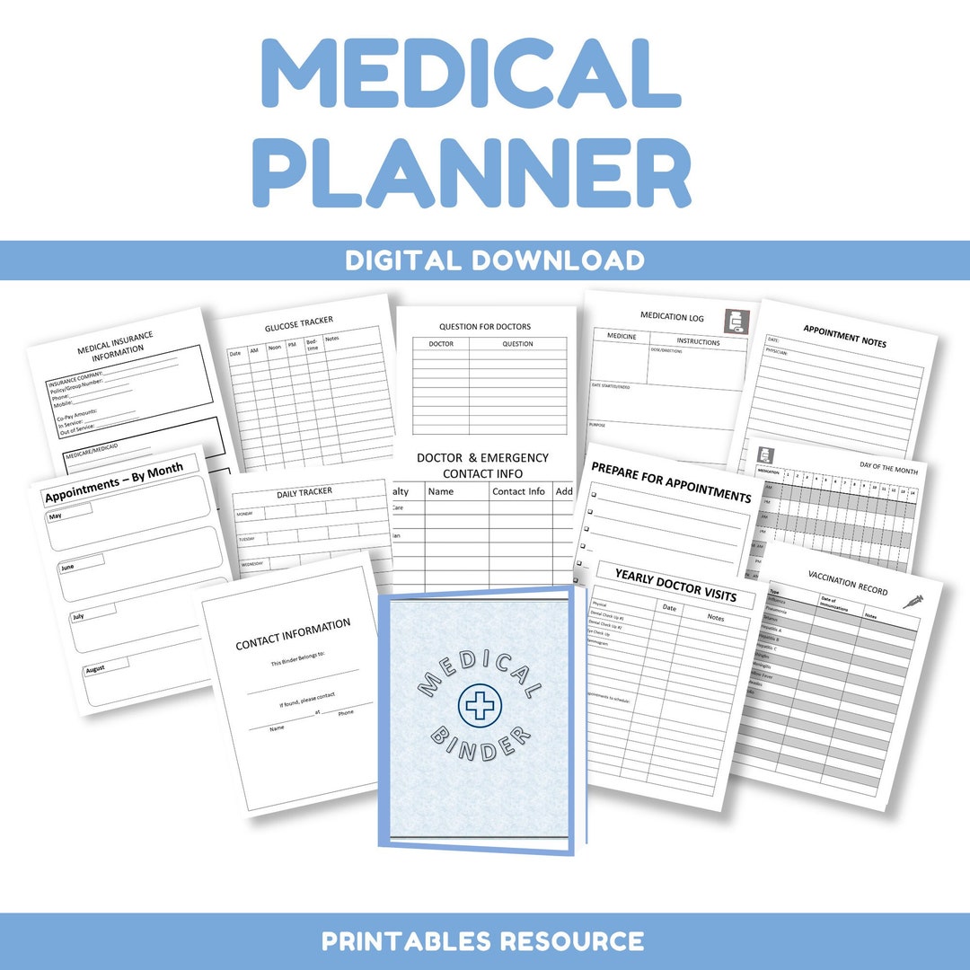 Personal Medical Journal Planner Family Health Tracker and Medical ...