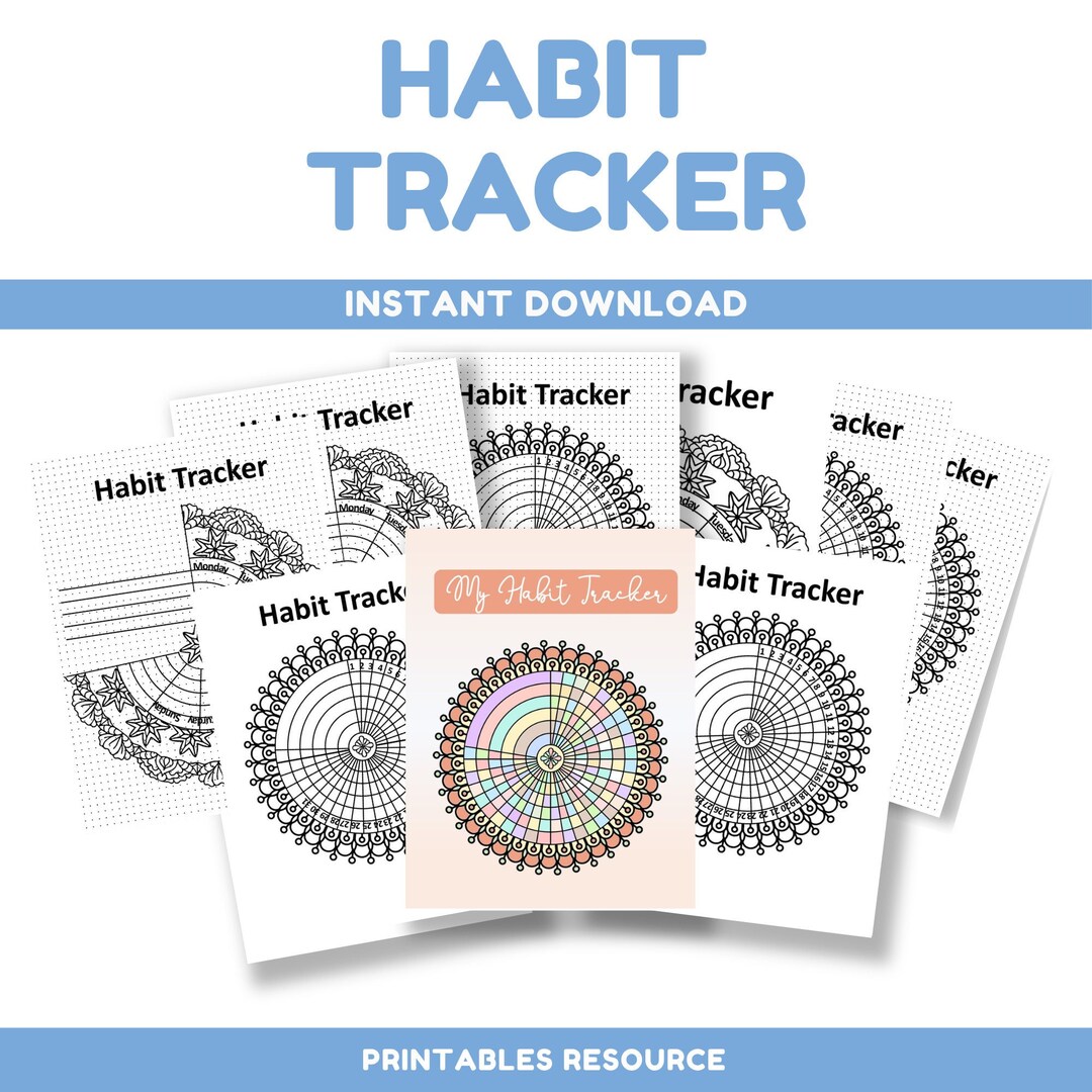Habit Tracker | Printable Habit Tracker | Printable Tracker | Monthly ...
